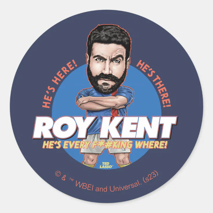 Ted Lasso | Roy Kent Bobblehead Classic Round Sticker | Zazzle