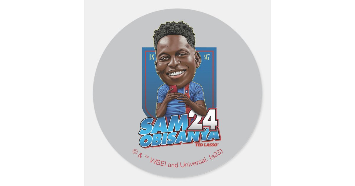 Ted Lasso | Sam Obisanya Bobblehead Classic Round Sticker | Zazzle
