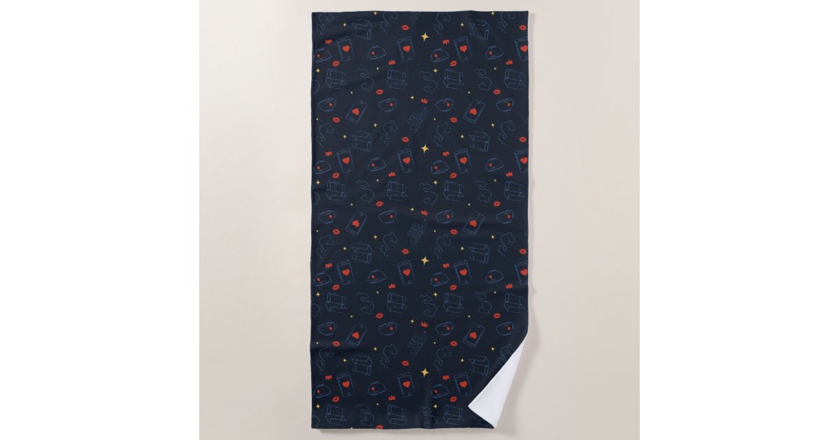 Ted Lasso | Tea and Biscuit Icon Toss Pattern Beach Towel | Zazzle