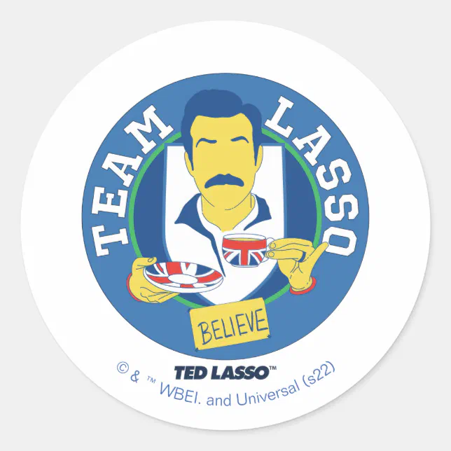 Ted Lasso | Team Lasso Tea Iconic Avatar Classic Round Sticker | Zazzle