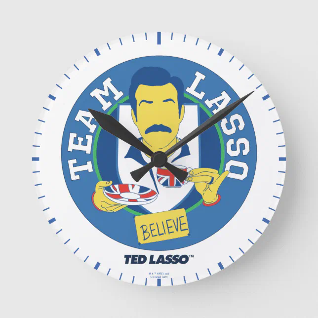 Ted Lasso | Team Lasso Tea Iconic Avatar Round Clock | Zazzle