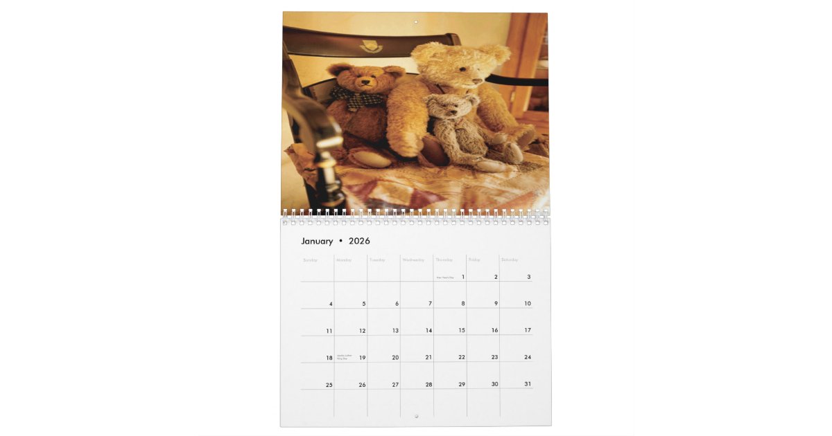 Teddy bear 2013 calendar | Zazzle