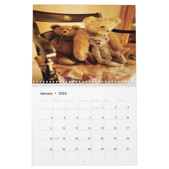 Teddy bear 2013 calendar | Zazzle