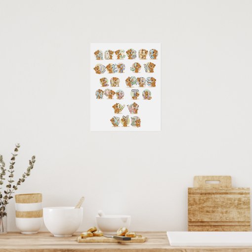 Teddy Bear Alphabet Poster | Zazzle