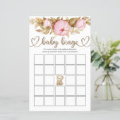 Teddy Bear Baby Bear Baby Shower Bingo Game | Zazzle