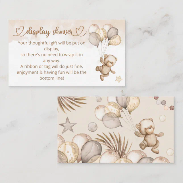 Teddy Bear Baby Bear Baby Shower Enclosure Card | Zazzle
