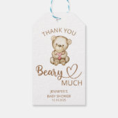 Teddy bear baby bear Thank you beary much Gift Tags | Zazzle