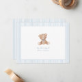 Teddy Bear Baby Boy Baby Shower Note Card | Zazzle