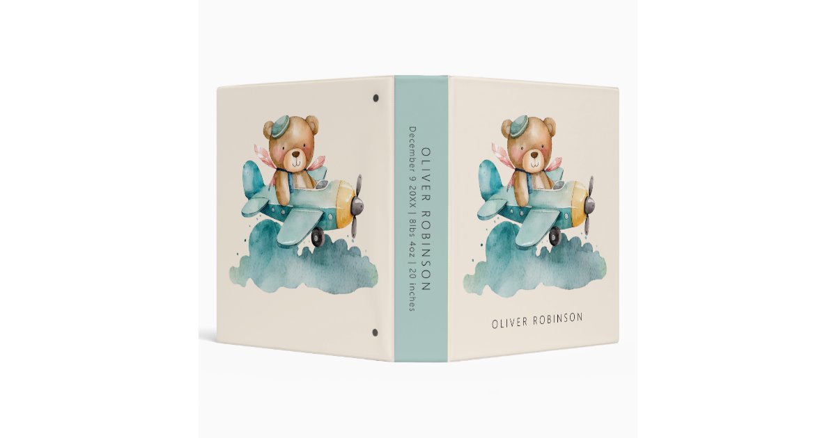 Teddy Bear Baby Scrapbook Album 3 Ring Binder | Zazzle