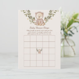 Teddy Bear Baby Shower Bingo Game Template | Zazzle