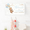 Teddy Bear Baby Shower Boy Blue Bear Welcome Banner | Zazzle