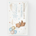 Teddy Bear Baby Shower Boy Blue Bear Welcome Banner | Zazzle