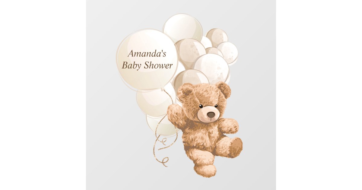 Teddy Bear Baby Shower Floor Decals | Zazzle