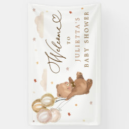 Teddy Bear Baby Shower Gender Neutral Bear Welcome Banner | Zazzle