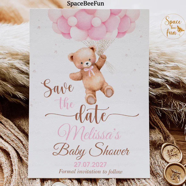 Teddy Bear Baby Shower Save The date We Can Bearly Invitation | Zazzle