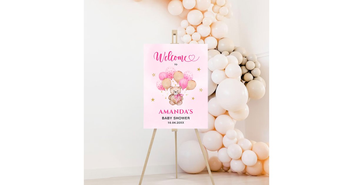 Teddy Bear Baby Shower Welcome Foam Board | Zazzle