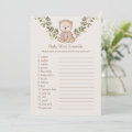 Teddy Bear Baby Word Scramble Game Template | Zazzle