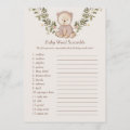 Teddy Bear Baby Word Scramble Game Template | Zazzle