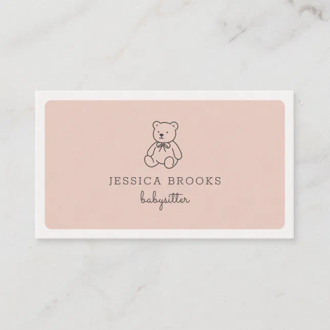 Teddy bear, babysitter, children daycare business card | Zazzle