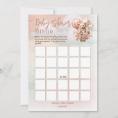 Teddy Bear Balloons Pink Girl Baby Shower Bingo Invitation | Zazzle
