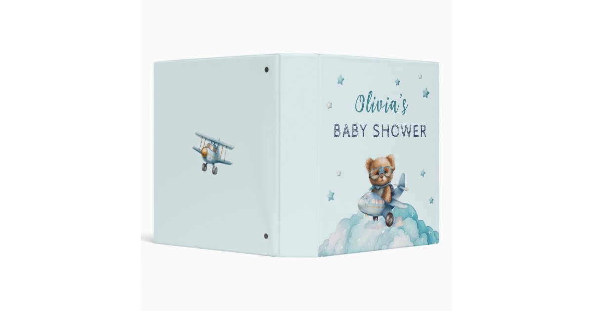 Teddy Bear Bearly Wait Baby Shower 3 Ring Binder | Zazzle