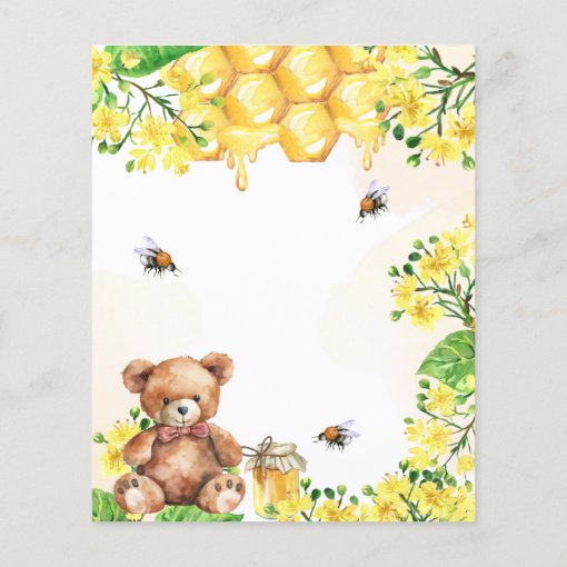 Teddy bear bees honeycomb budget Baby Shower | Zazzle