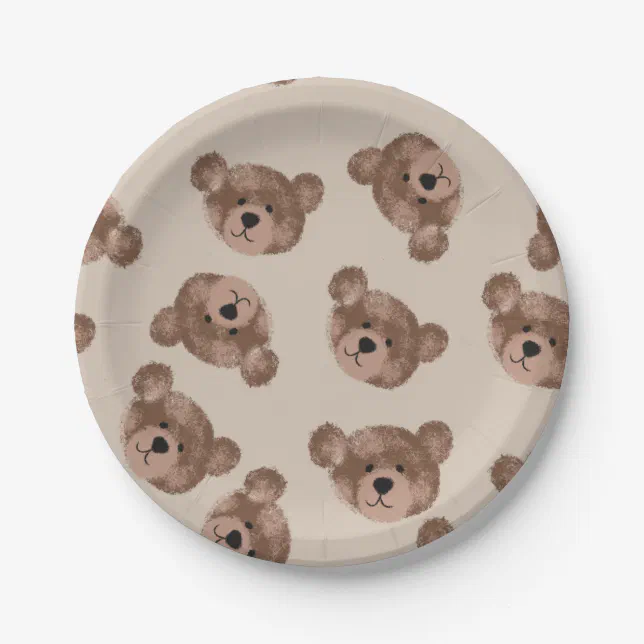 Teddy Bear Birthday Baby Shower Paper Plates | Zazzle