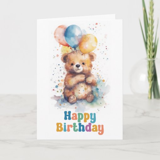 Teddy Bear Birthday Card | Zazzle