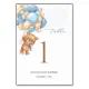 Teddy Bear Blue Balloons Baby Shower Table Number | Zazzle