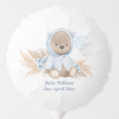 Teddy Bear Boho Baby Shower Balloon Table Number | Zazzle