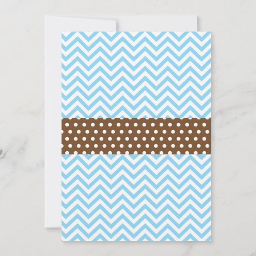 Teddy Bear Boy Baby Shower Blue Chevron Invitation | Zazzle