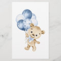 Teddy bear boy baby shower Dear Baby Wishes | Zazzle