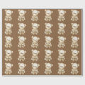 Teddy bear brown wrapping paper | Zazzle