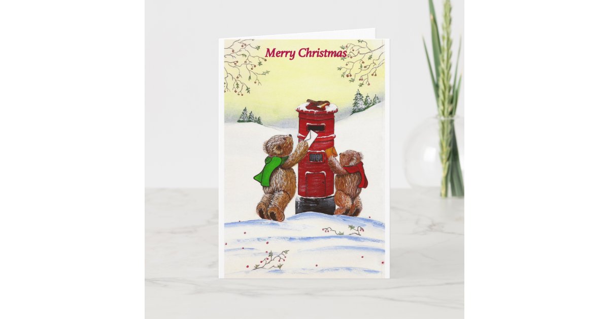 Teddy Bear Christmas Card | Zazzle