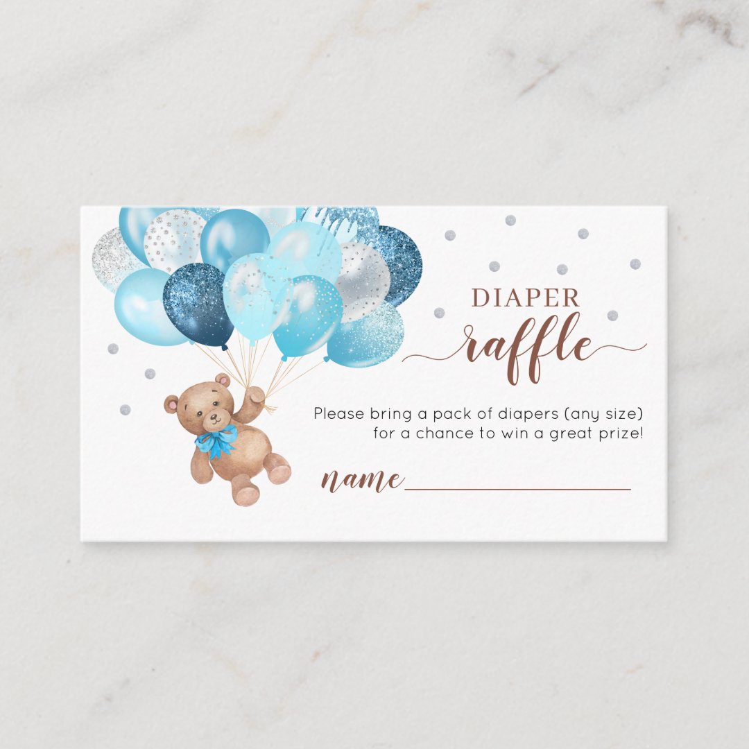 Teddy Bear Diaper Raffle Baby Shower Enclosure | Zazzle