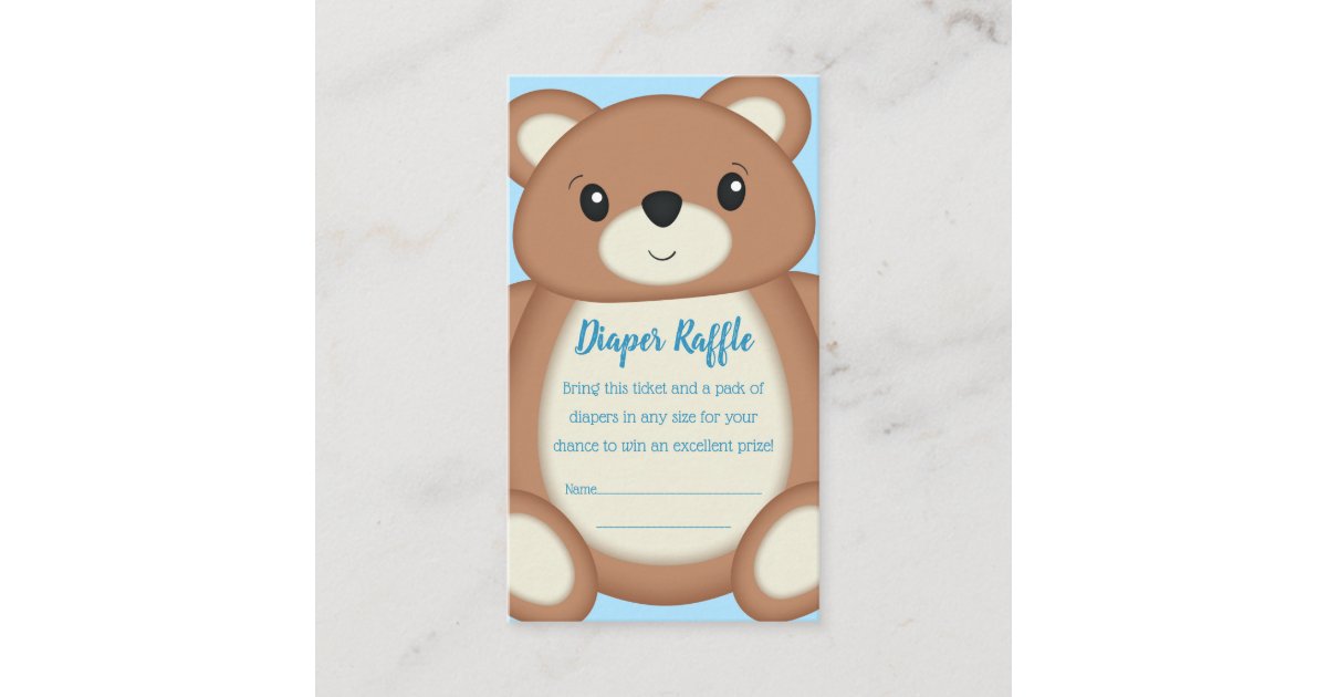 Teddy Bear Diaper Raffle Enclosure Card | Zazzle