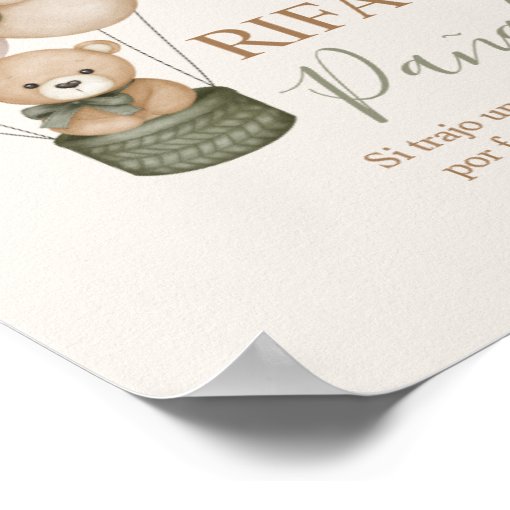 Teddy Bear Diaper Raffle Poster | Zazzle