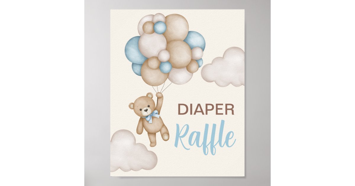 Teddy Bear Diaper Raffle Sign | Zazzle