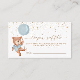 Teddy Bear Diaper Raffle Ticket Enclosure Card | Zazzle