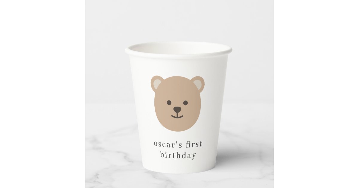 Teddy Bear Face - Paper Cups | Zazzle