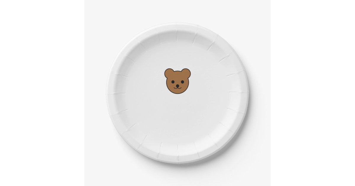 Teddy Bear Face Paper Plates | Zazzle