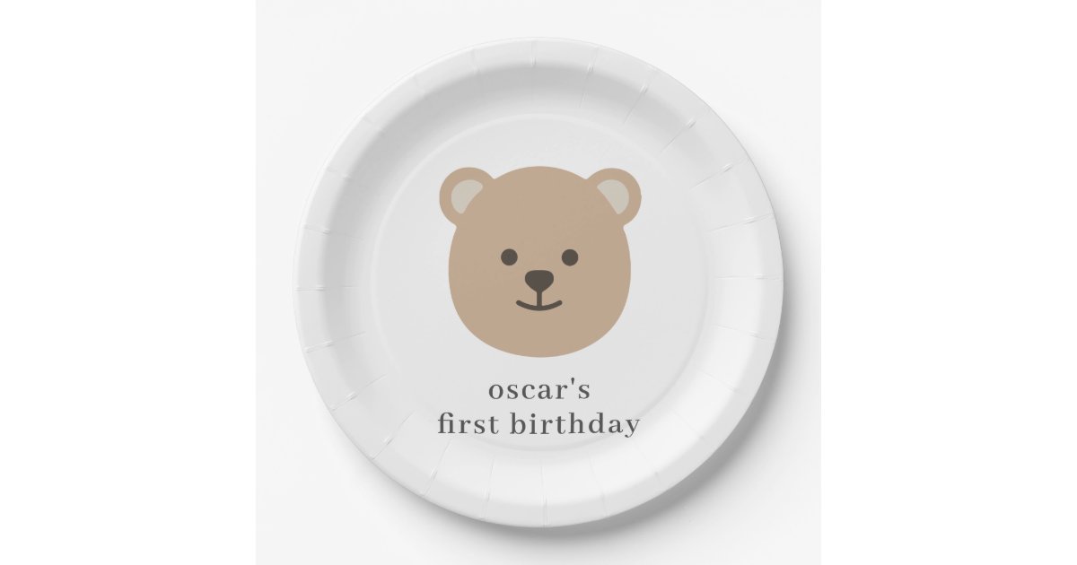 Teddy Bear Face Paper Plates | Zazzle