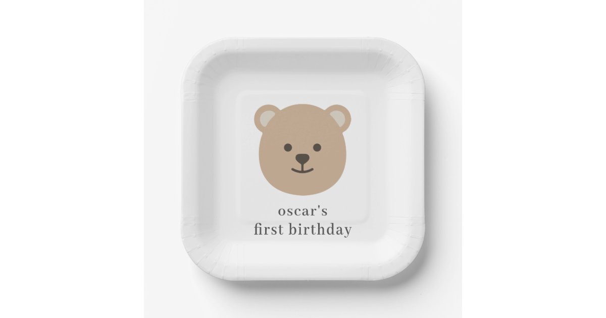 Teddy Bear Face Paper Plates | Zazzle