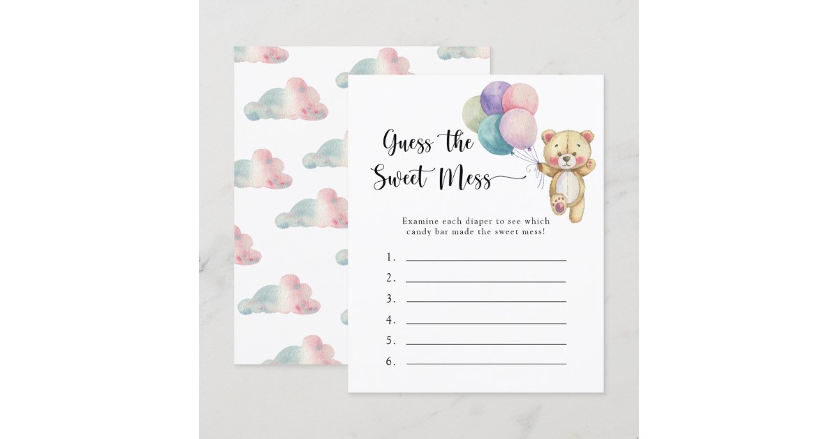 Teddy bear - Guess the Sweet Mess game | Zazzle