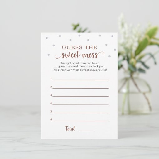 Teddy Bear Guess the Sweet Mess Game Card | Zazzle