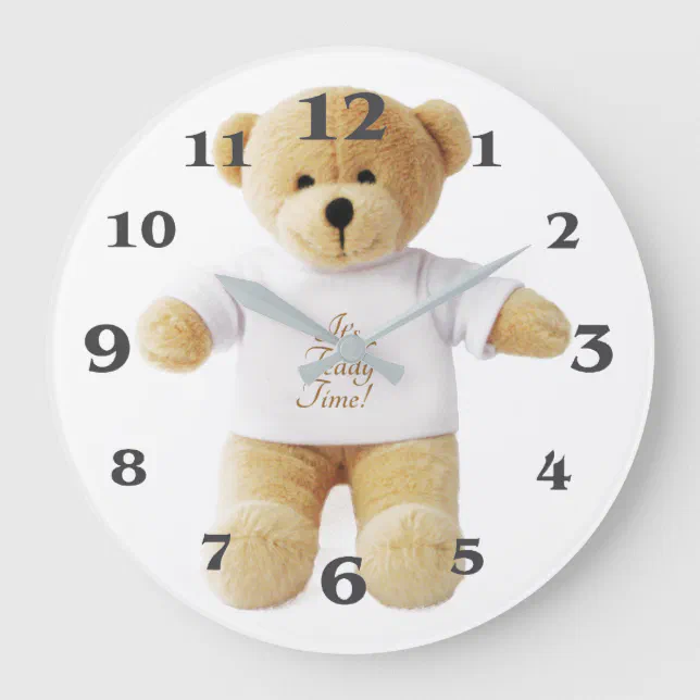 Teddy Bear image for Round (Large) Wall Clock | Zazzle