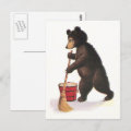 Teddy Bear Mops Floor Postcard | Zazzle