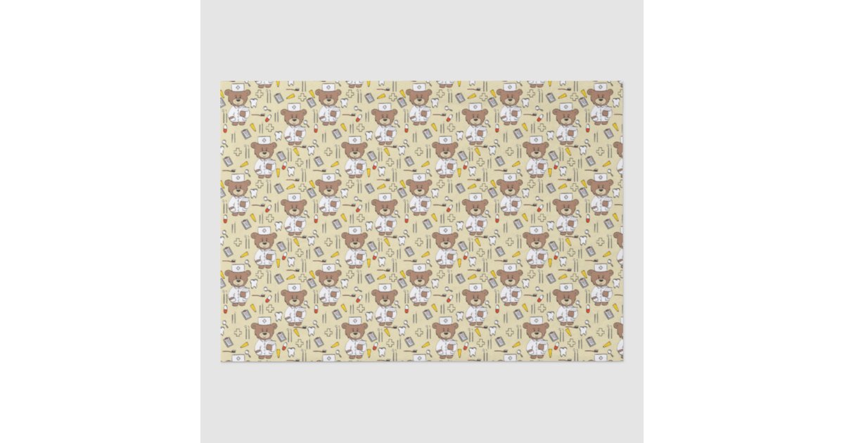 Teddy Bear Nurse Tissue Paper | Zazzle