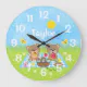 Teddy Bear Picnic Blue Large Clock | Zazzle