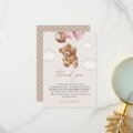 Teddy Bear, Pink Balloons, First Birthday Thank You Card | Zazzle
